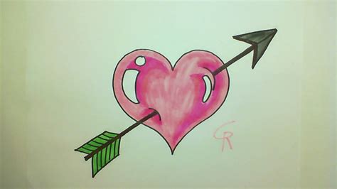 Heart And Arrow Tattoo Design Romantic Hand Drawn Illustration
