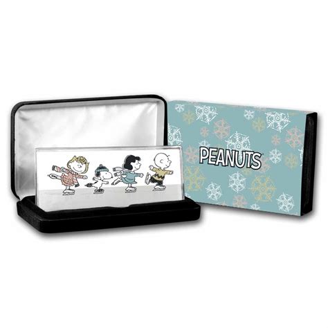 Peanuts® Characters Ice Skating All Decked Out 4 Oz Silver Bar