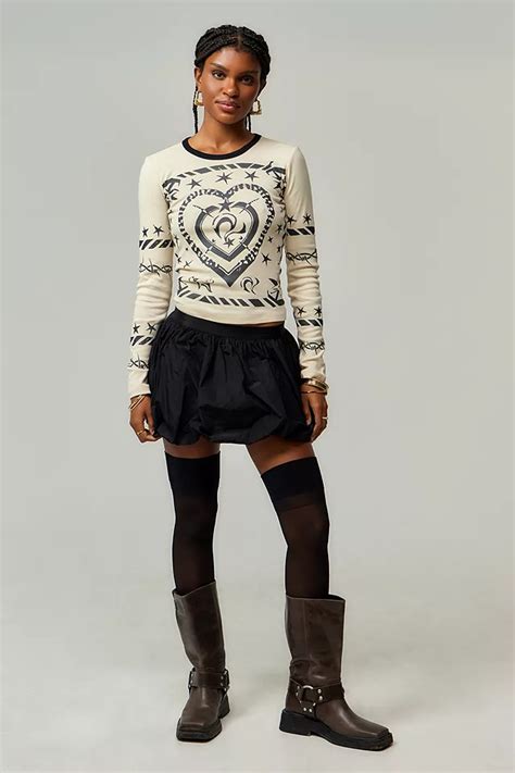 Uo Heart Tattoo Top Urban Outfitters Uk