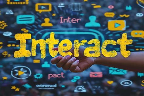 premium photo interact text with handshake effect friendly and rounded fon creative live