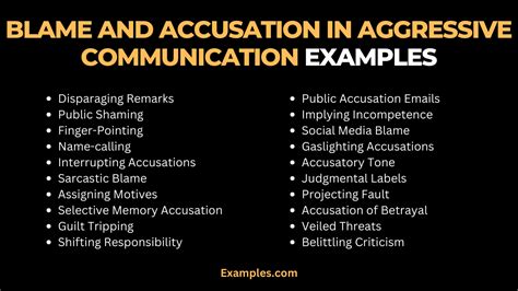 19 Blame And Accusation In Aggressive Communication Examples