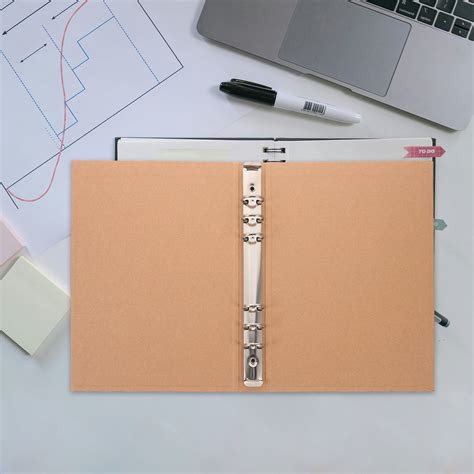 Diaedge Binder Cover 6 Ring Binder Notebook Binder Cover Kraft Paper