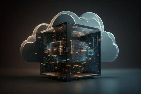 Cloud Computing Concept Hi Tech Cloud Connection Technology Background With Generative Ai