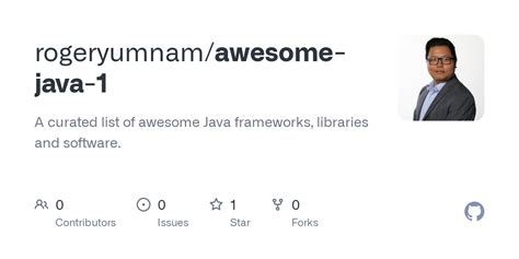 Github Rogeryumnamawesome Java 1 A Curated List Of Awesome Java Frameworks Libraries And