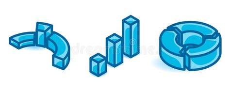 Graph Marketing Set Vector Illustration Stock Vector Illustration Of