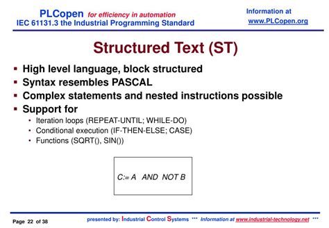 Ppt Plcopen Iec 6 1131 3 Powerpoint Presentation Free Download