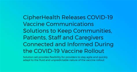 CipherHealth Releases COVID Vaccine Communications Solutions CipherHealth