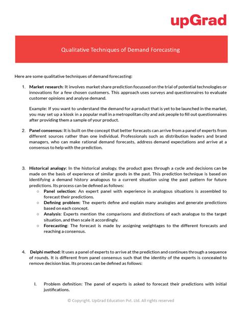 qualitative techniques of demand forecasting pdf prediction