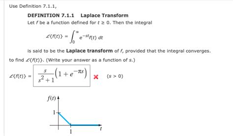 Solved Definition 7 1 1 Laplace Transform Let F Be A