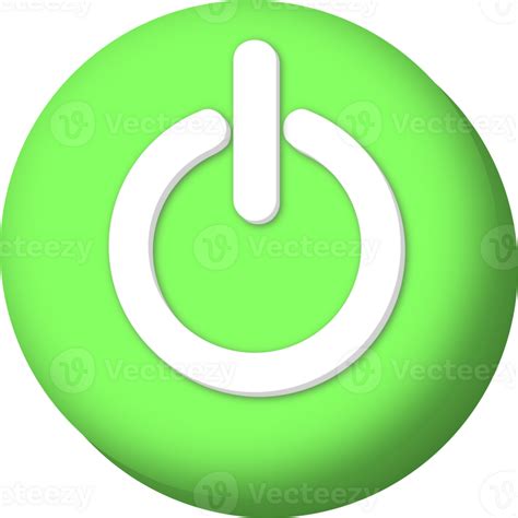 Green Push Start Power Switch Buttons On And Off 33265338 Png
