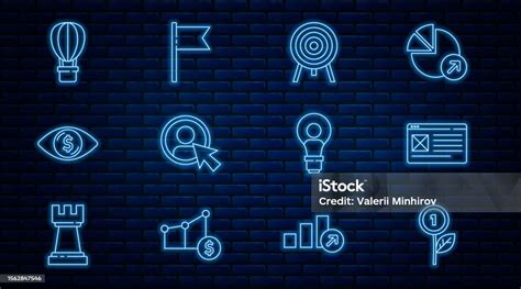 라인 달러 공장 브라우저 창 대상 계정 생성 화면 달러가 있는 눈 열기구 헤드 램프 전구 및 위치 마커 아이콘을 설정합니다 벡터 개념에 대한 스톡 벡터 아트 및 기타 이미지