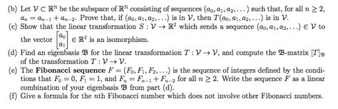 Solved Problem Let RN Be The Vector Space Of Sequences Of Chegg