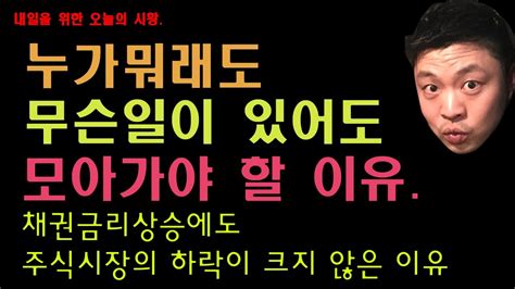 누가 뭐래도 모아 가야 할 이유 채권금리 상승에도 주식시장의 하락이 크지 않은 이유 1021 금요일 오후장 라이브