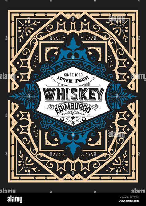 Whiskey Label With Old Frames Stock Vector Image And Art Alamy