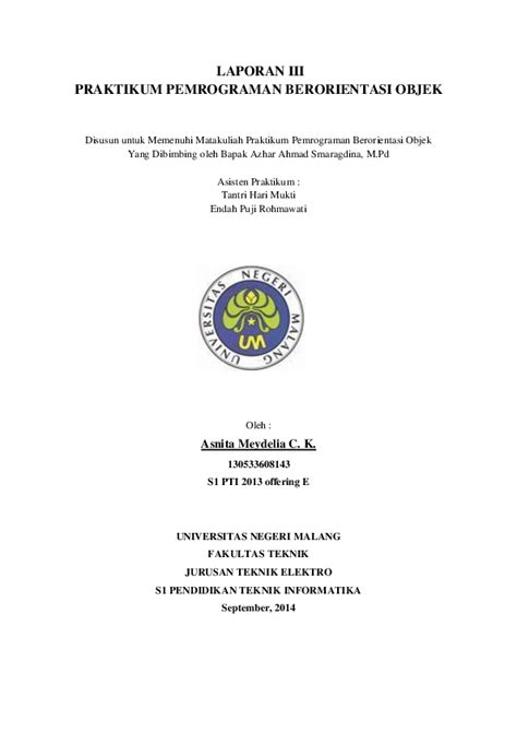 Pdf Laporan Pemrograman Berorientasi Objek Inheritance