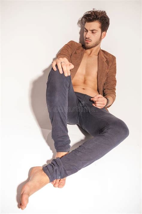 Male Model Poses Laying Down In The Game Place The Teleporter