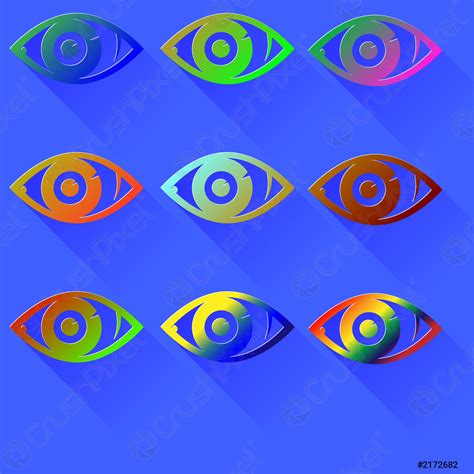 Colored Eye Icon Stock Vector 2172682 Crushpixel