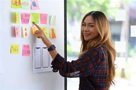 Premium Photo Attractive Web Developer Planning Application Template Layout Framework For