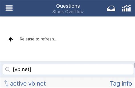 Unable To Refresh Question List On The New Stack Overflow App Meta