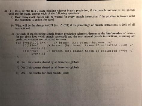 Solved Pts In A Stage Pipeline Without Chegg Com
