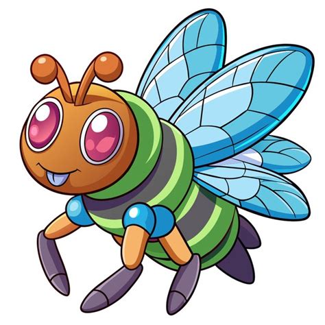 Ascalaphidae Bug Runs Vector Kawaii Vector Illustration Kawaii