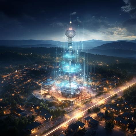 Premium Photo An Aerial View Revealed Cellular Wireless Mobile Data Towers Vast Reach Ai