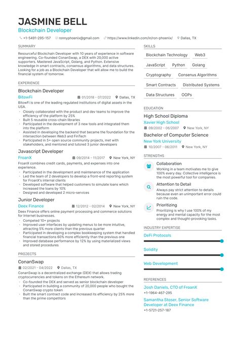 5 Blockchain Developer Resume Examples And Guide For 2024