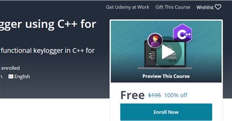 Udemy 100 Courses Build An Advanced Keylogger Using C For Ethical