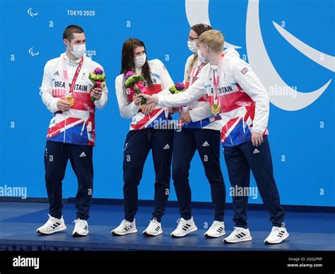 Great Britains Reece Dunn Jordan Catchpole Bethany Firth And Jessica