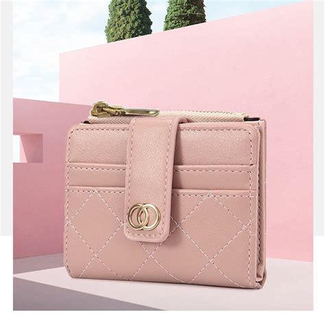 Luxury Women Short Wallet Card Holder Purse Minimalist Lady Compact Zip
