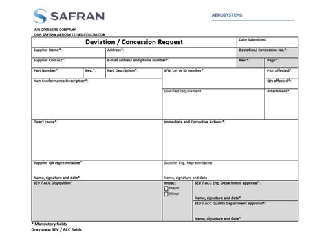 Deviation Concession Request Form 0 Pdf