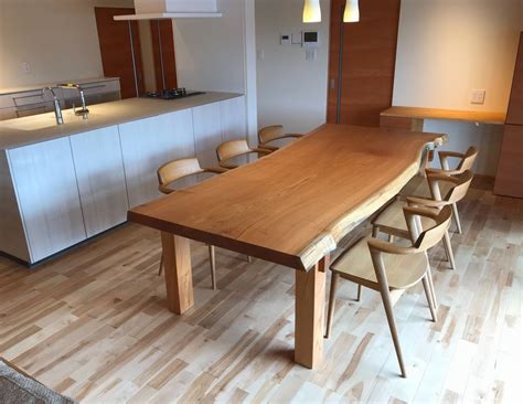 欅一枚板のダイニングテーブル 無垢一枚板「栃」テーブル【上杉木材店】岐阜で創業70年