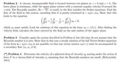 solved problem 2 ﻿a viscous incompressible fluid is located