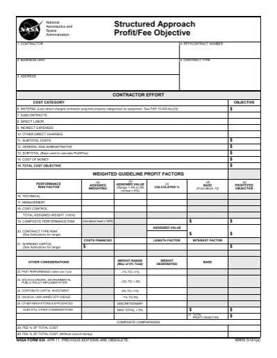 Structured Approach Profitfee Objective Nasa