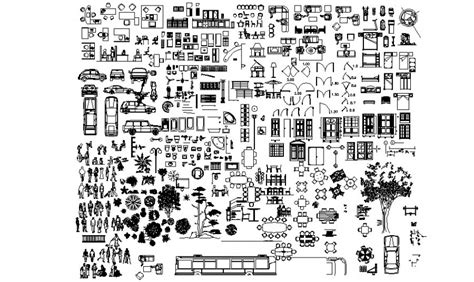 Different Type Of Furniture And Household Blocks Autocad File