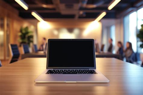 Premium Photo Modern Office Environment Laptop And Business Team