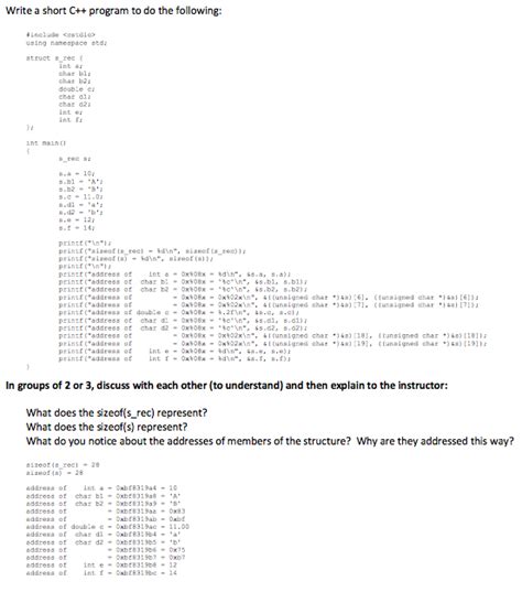 Solved Write A Short C Program To Do The Following