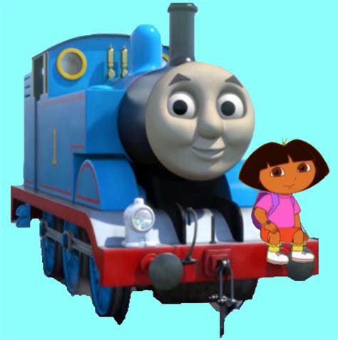 Dora Sitting Next To Thomas By Orcadude On Deviantart