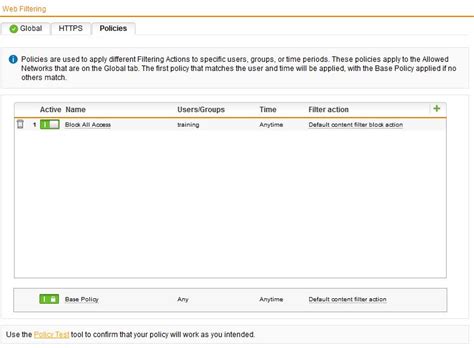 Web Filter Policy For User Group Not Working Web Protection Web Filtering And Application