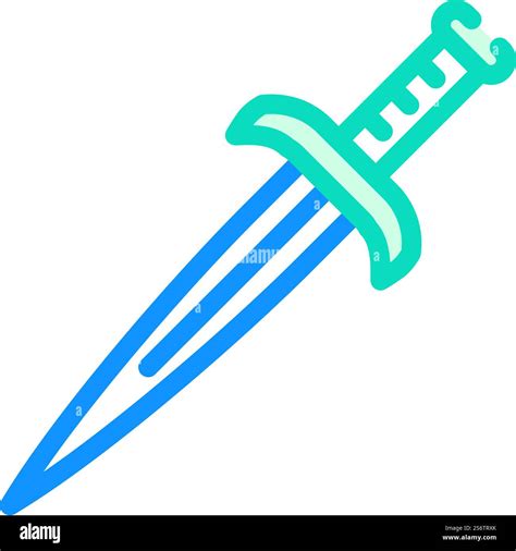 Dagger Knife Color Icon Vector Dagger Knife Sign Isolated Symbol Illustration Dagger Knife