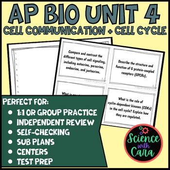 AP Bio Unit 4 Task Cards For AP Biology Cell Communication And Cell Cycle