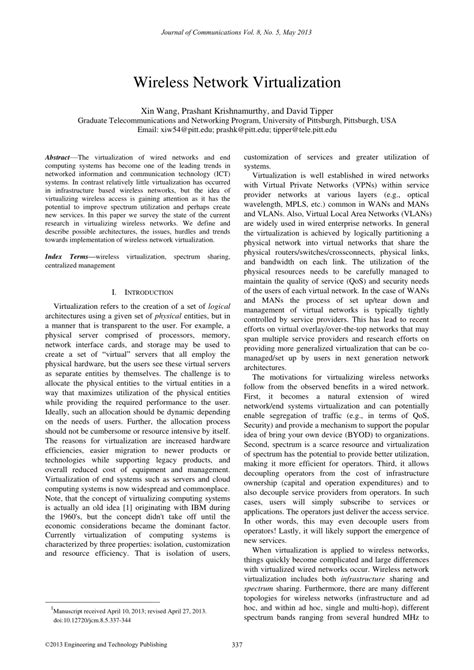 Pdf Wireless Network Virtualization