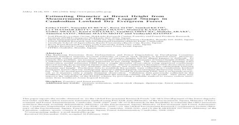 Pdf Estimating Diameter At Breast Height From … Two Reference Diameter Td Observation Mod El