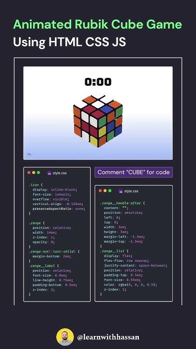 Animated Cube Rubiks Cube Animation Using Html Css 3x 4x 5x Cube Ft Css Js Animation