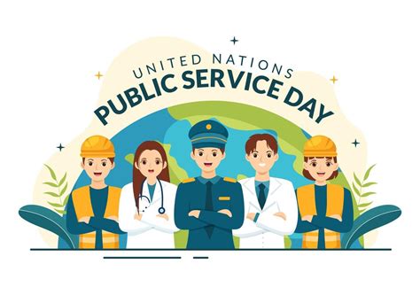 United Nations Public Service Day Vector Illustration On June 23 With