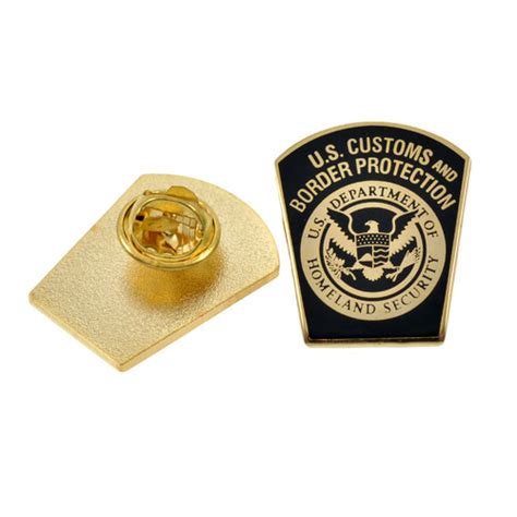 Dhs Cbp Border Patrol Mini Badge Lapel Pin With Usa Dhs Flags