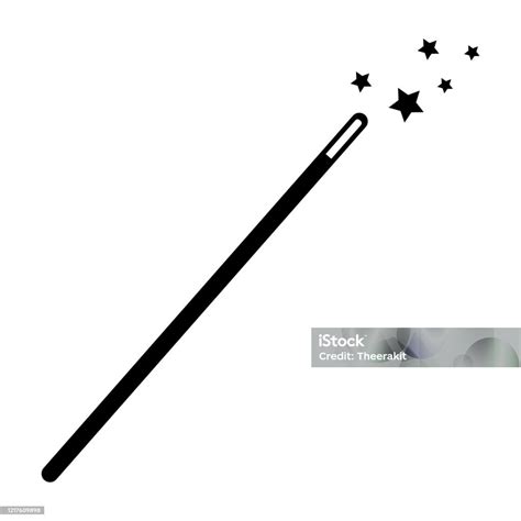 흰색 배경에 마법 지팡이 아이콘 플랫 스타일 웹 사이트 디자인 로고 응용 프로그램 Ui에 대한 요정 지팡이 아이콘 마법의 지팡이 기호 마법의 지팡이 기호 개념에 대한 스톡