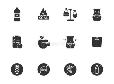 Nutrition Glyph Icons Stock Vector Illustration Of Natural 289337070