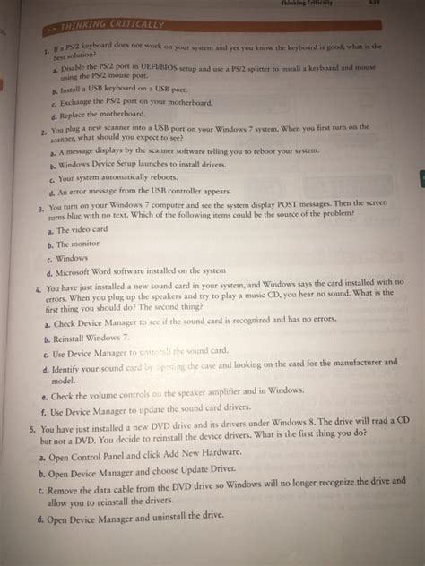 Solved If A PS Keyboard Does Not Work On Your System And Chegg