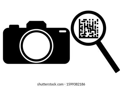 Photo Camera Data Matrix Code Magnifying Stock Vector Royalty Free 1599382186 Shutterstock